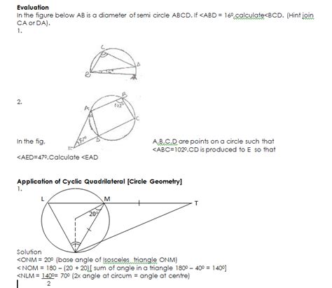 Circle Theorems Classnotes Ng