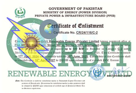 Ppib C2 Certificate Orbit Renewable Energy