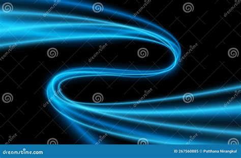Abstract Blue Light Curve Speed On Black Design Modern Futuristic Technology Background Vector