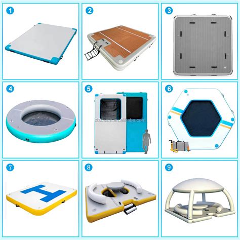 Inflatable Floating Dock Platform Mesh Pool Dock Floats Inflatable Island Swim Platform Blocks