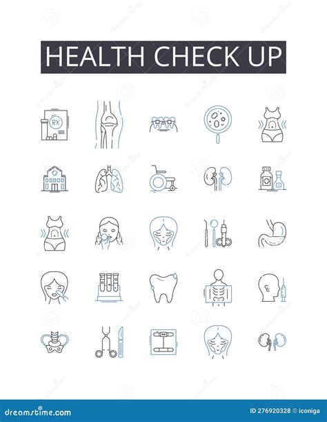 Health Check Up Line Icons Collection Correct Fix Rectify Adjust Remedy Repair Solve