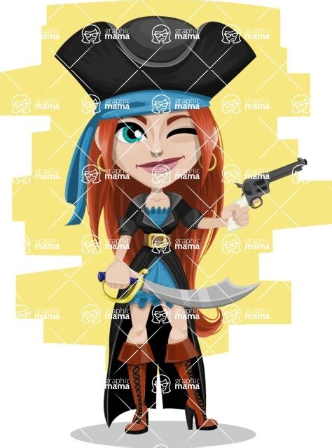 Woman Pirate Cartoon Vector Character Aka Brianna The Fearless 112