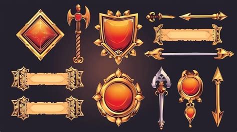 Premium Photo Game Interface Elements On A Dark Background