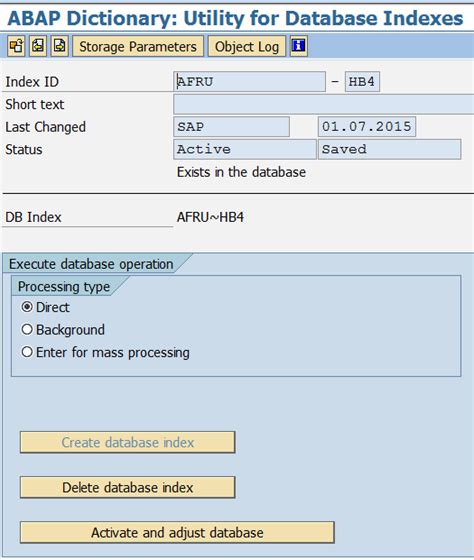 Steps To Delete Table Index In Sap