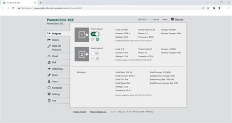 Networked Power Sockets 2 Port Switching Metering W Lan Powercable 2kz