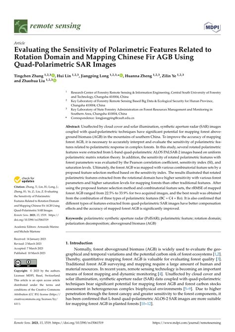Pdf Evaluating The Sensitivity Of Polarimetric Features Related To Rotation Domain And Mapping