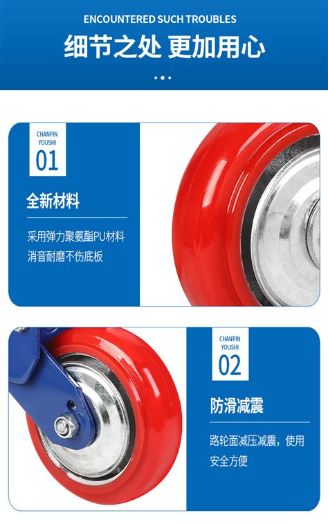 重型铁芯PU减震轮超粗弹簧抗压减震避震工业机器电子厂专用脚轮 阿里巴巴