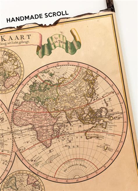 1765 Map Of The World Old World Map Vintage Double Hemisphere World