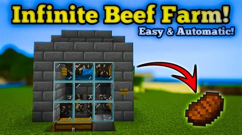 Effortless Minecraft Semi Auto Beef Farm Tutorial Youtube