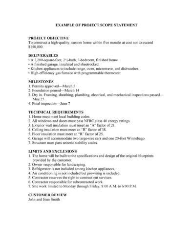43 Project Scope Statement Templates Examples ᐅ TemplateLab