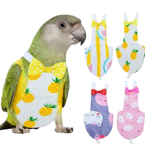 Bird Diaper Cockatiel Clothes Flight Suite Reusable Parrot Nappy With