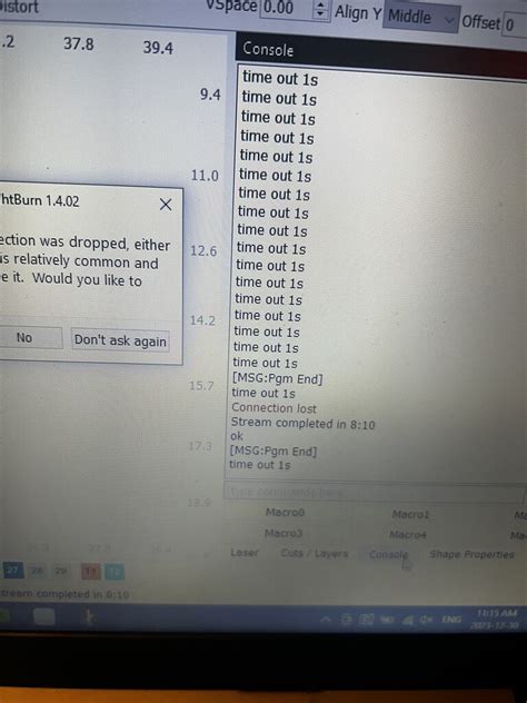 Timeout 1s Problem GRBL LightBurn Software Forum