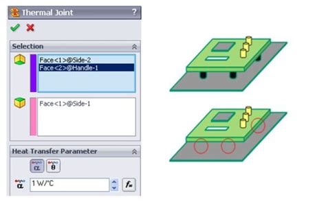 how to apply thermal joints in solidworks flow simulation