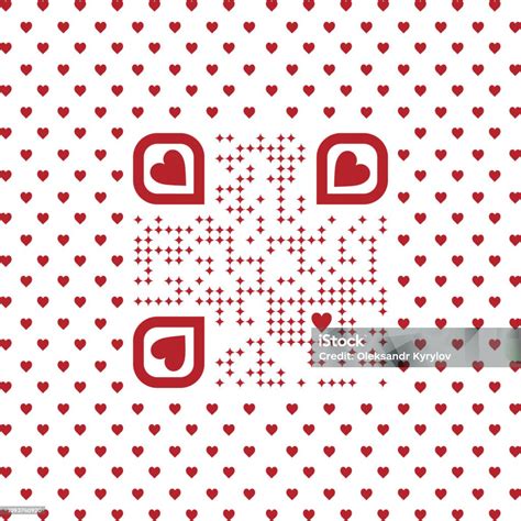 수 내 발렌타인 텍스트 Qr 코드 마음 배경 벡터 일러스트 발렌타인 카드 스티커 인사말 카드 사랑 메시지 T셔츠 그래픽 사랑 라벨으로 사용할 수 있습니다 Qr코드에 대한
