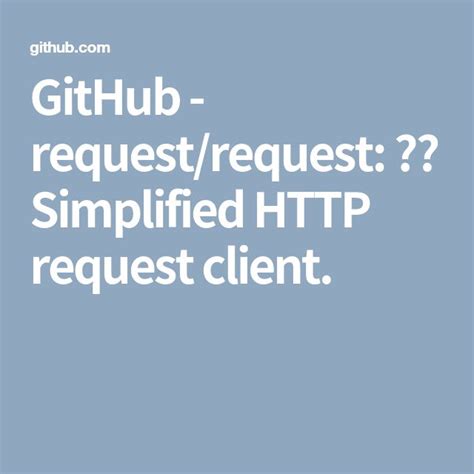 GitHub Request Request Simplified Request Client
