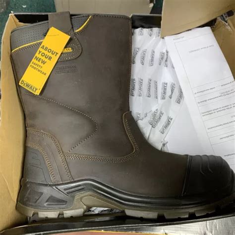 Dewalt Millington S3 Waterproof Brown Rigger Boots Uk12 Box Tatty 13579 Picclick Au