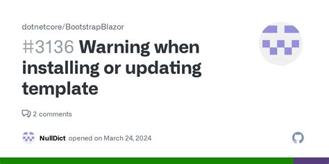 Warning When Installing Or Updating Template · Issue 3136 · Dotnetcore