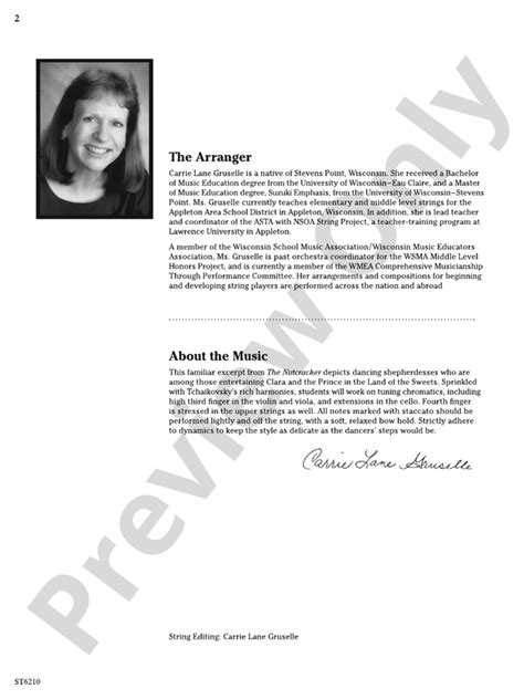 Dance Of The Reed Flutes From The Nutcracker Score String Orchestra Score Pyotr Illyich