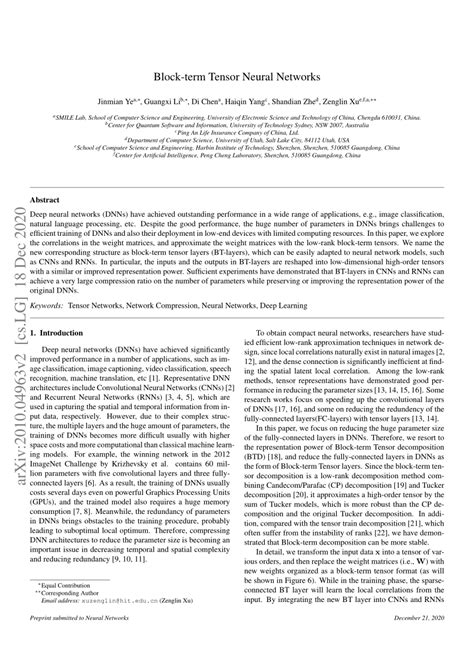 Pdf Block Term Tensor Neural Networks