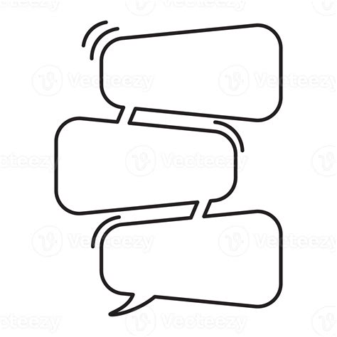 Dialogue Speech Bubble Outline Style Bk 27884543 Png