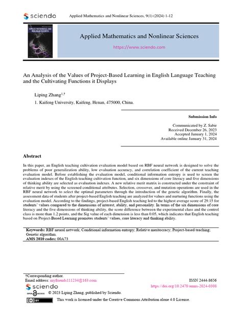 An Analysis Of The Values Of Project Based Learnin Download Free Pdf