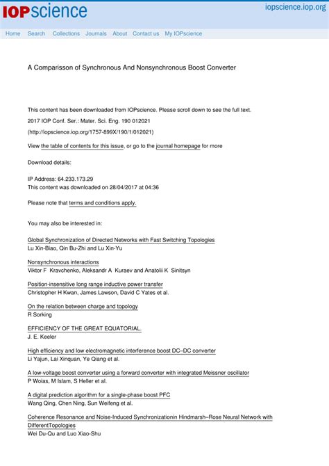 Pdf A Comparisson Of Synchronous And Nonsynchronous Boost Converter