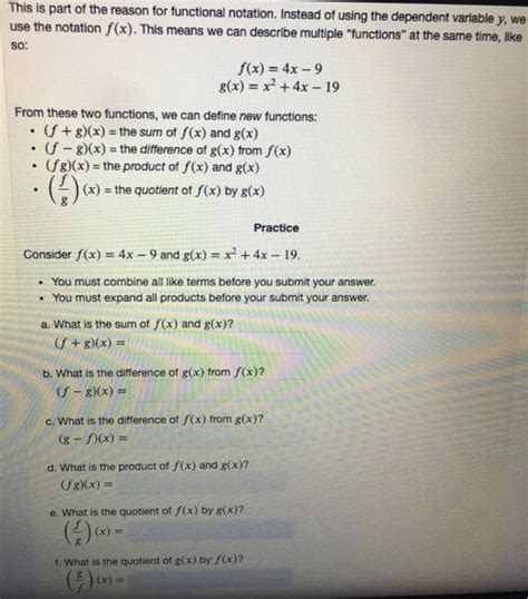 Solved This Is Part Of The Reason For Functional Notation