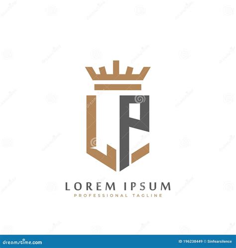 Premium Lp Monogram Of Two Letters Landp Elegant Gold Shield Initials