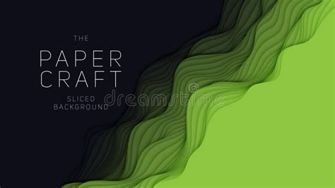 Green Paper Layers 3d Abstract Gradient Papercut Stock Vector Illustration Of Topographic