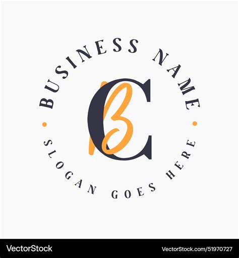 Elegant Letter Cb Initials Logo For Corporate Vector Image