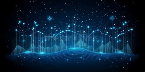 Abstract Blue Digital Data Visualization Graphic Modern Technology Background Web Flow Wave