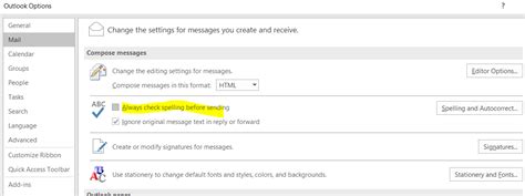 How To Disable Spell Check In Outlook When Sending Email Printable