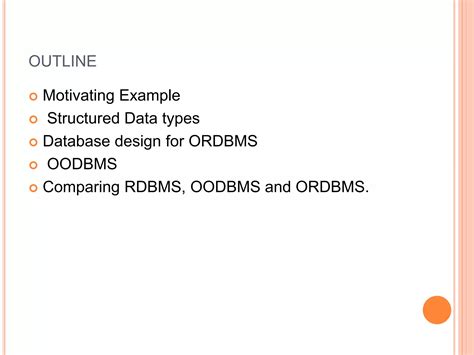 Adbms Object And Object Relational Databases Pptx