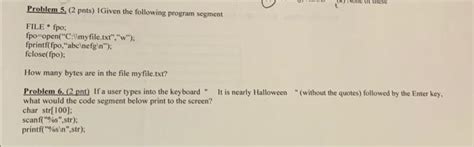 Solved Problem 5 2 Pnts 1given The Following Program