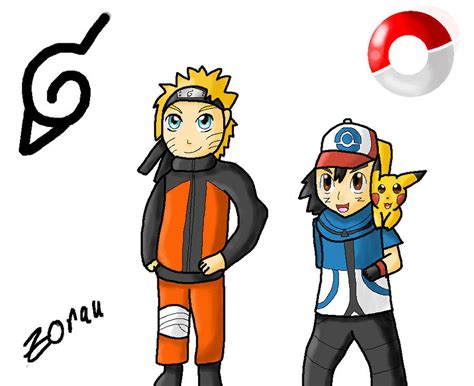 Ash And Naruto By Zorau223 On Deviantart