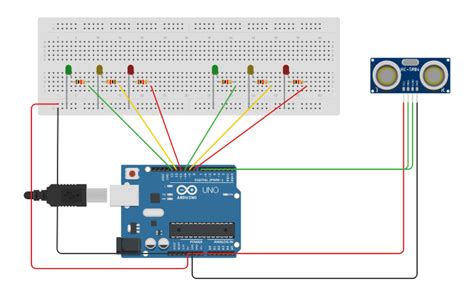 Circuit Design Traffic Lights V2 Tinkercad