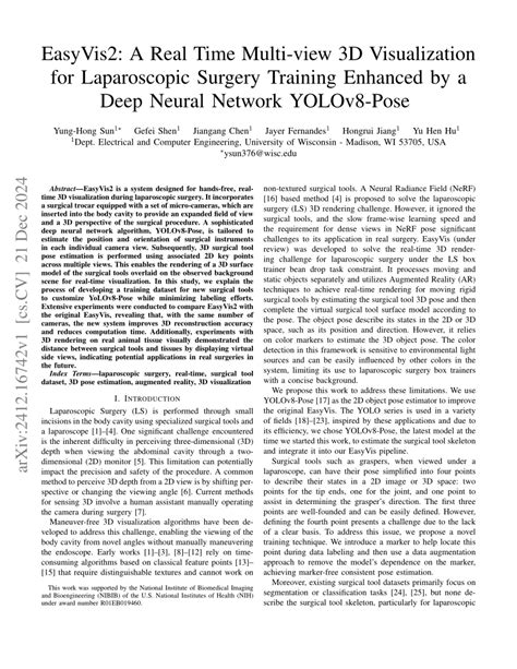 Pdf Easyvis2 A Real Time Multi View 3d Visualization For Laparoscopic Surgery Training