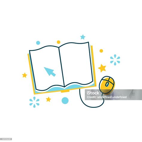 전자 책 인터넷 교육 온라인 도서관 컴퓨터 마우스 전자 통신 메디카 서비스 디지털 백과 사전 읽기 대학 교육 및 거리에서 학습책 벡터 아트 Educational