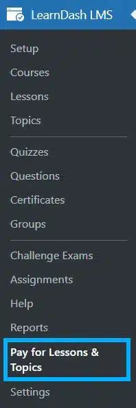 Learndash Monetization Main Menupng