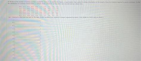 Solved A Construct A Stem And Leaf Plot For The Data Chegg Com