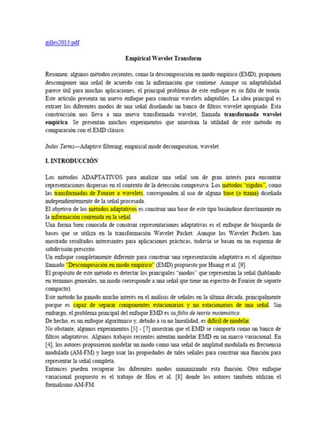 Empirical Wavelet Transform Pdf Wavelet Transformada De Fourier