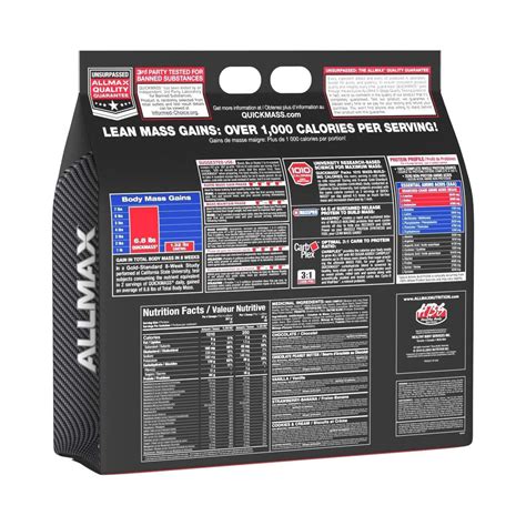 Allmax Quickmass 60g Protein And 1010 Calories For Rapid Gains