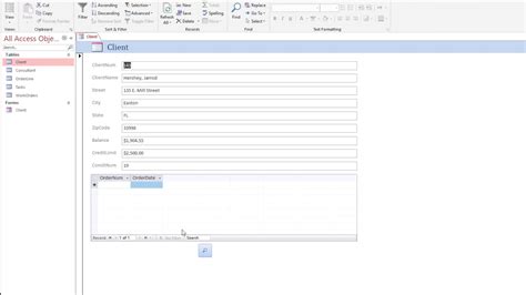 microsoft access main menu navigation form with command button youtube