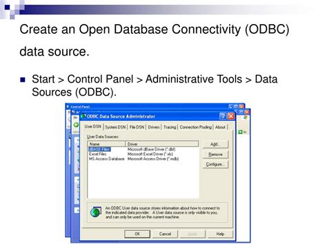 Ppt Connect To Excel Spreadsheet With An Ole Db Connection Powerpoint Presentation Id6597024