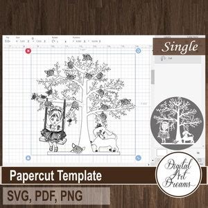 Floral Tree SVG Cut Papercutting Template PDF Baby Papercut Cuttable Design PNG Clipart