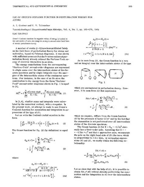 Pdf Use Of Greens Coulomb Function In Perturbation Theory For Atoms