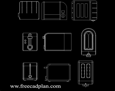 Toaster Dwg Cad Block In Autocad Download Free Cad Plan