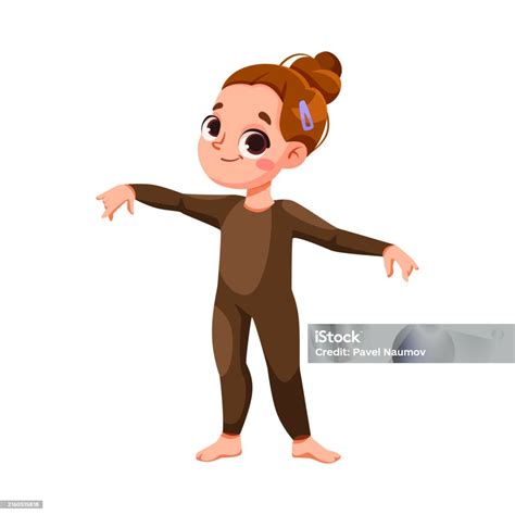 행복하다 소녀 캐릭터 스탠드 에서 체조 착용 하다 스포츠 와 신체 훈련 벡터 일러스트 건강한 생활방식에 대한 스톡 벡터 아트 및 기타 이미지 Istock