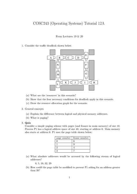 Cosc243 2017 Tutorial 19and20 Cosc243 Operating Systems Tutorial 12a