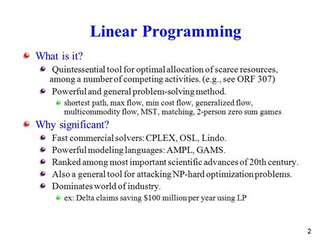 1 linear programming and flows instructor ye deshi ppt download